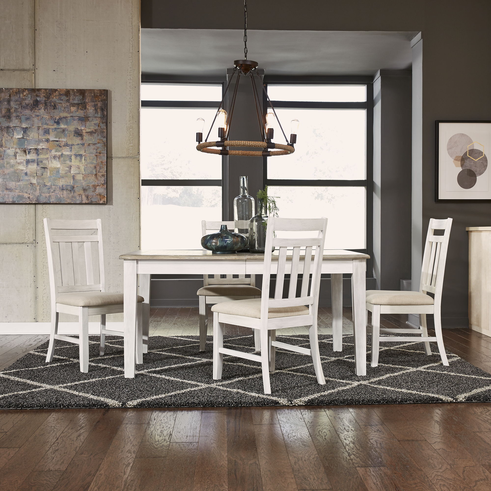 Summerville - 5 Piece Rectangular Table Set - White – Furniture Warehouse Ohio