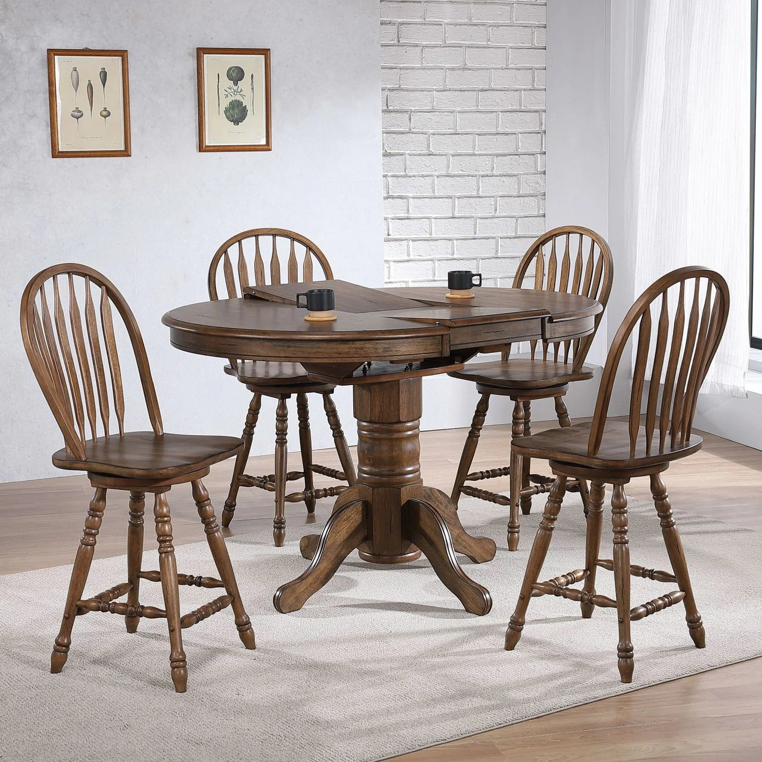 Carolina Crossing - 5 Piece Gathering Table Set - Brown – Furniture ...