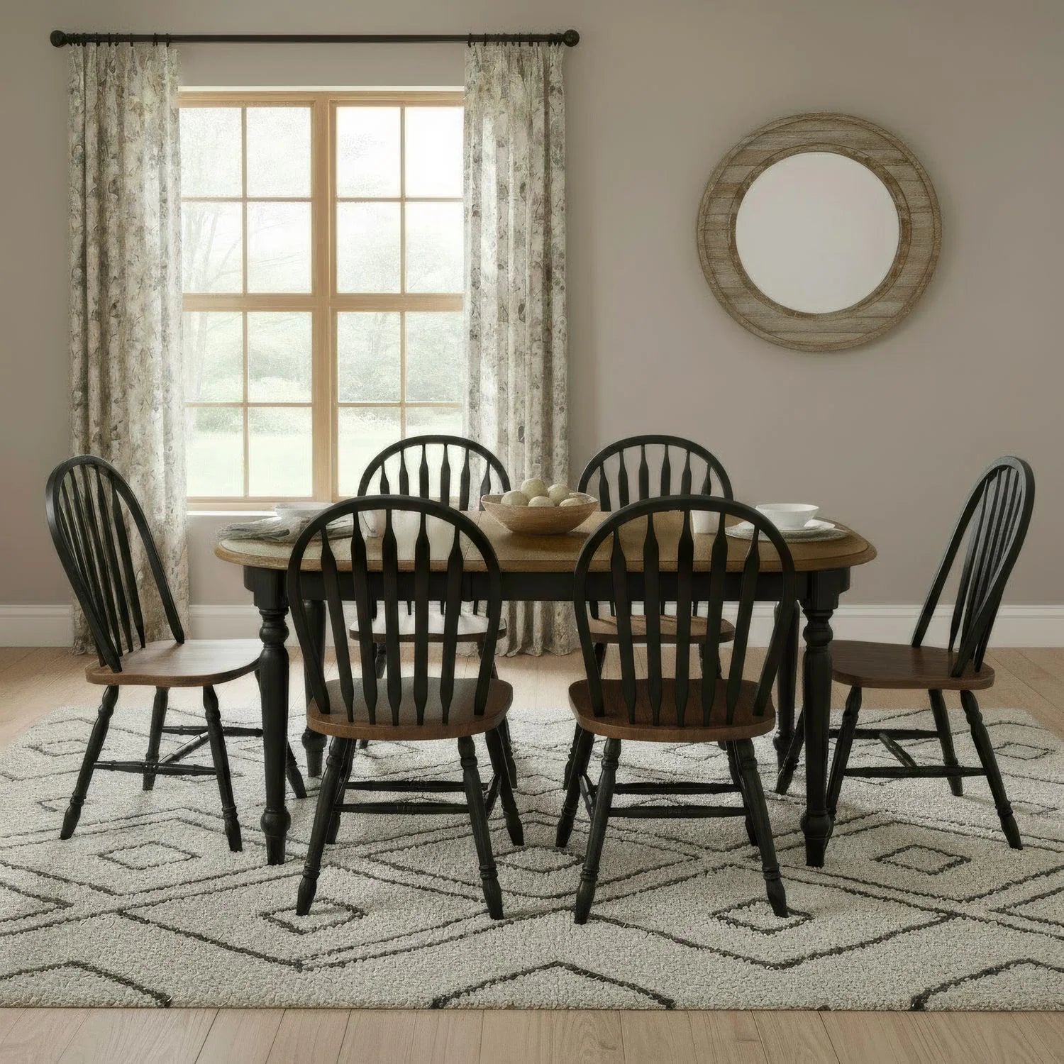 Carolina Crossing - 7 Piece Leg Table Set - Black – Furniture Warehouse ...