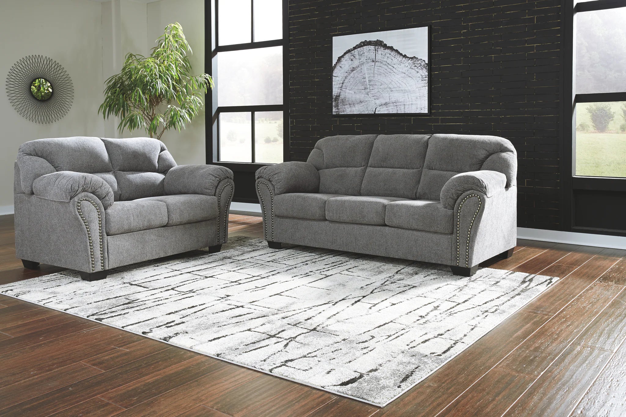 Allmaxx - Pewter - 2 Pc. - Sofa, Loveseat – Furniture Warehouse Ohio