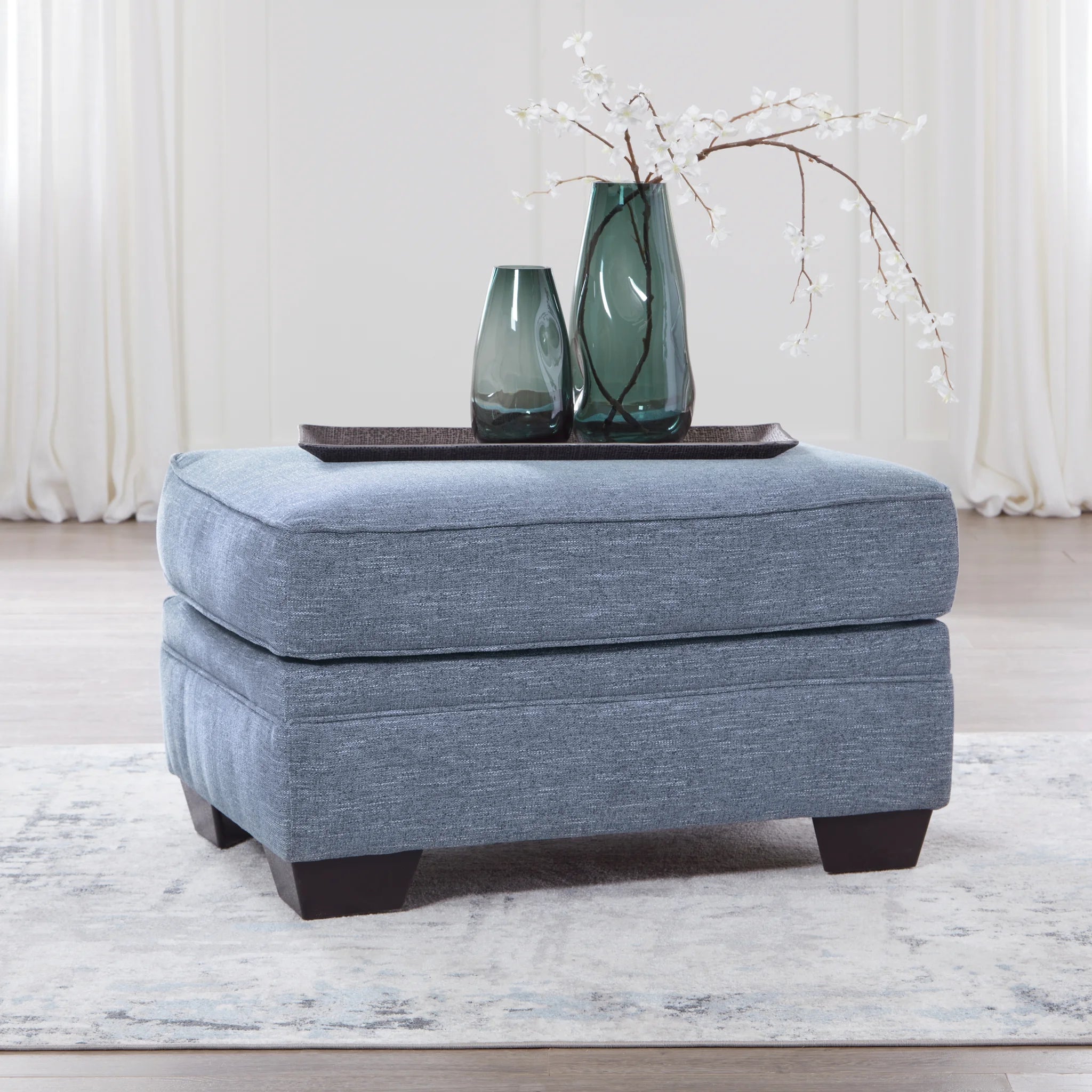 Carissa Manor - Denim - Ottoman – Furniture Warehouse Ohio