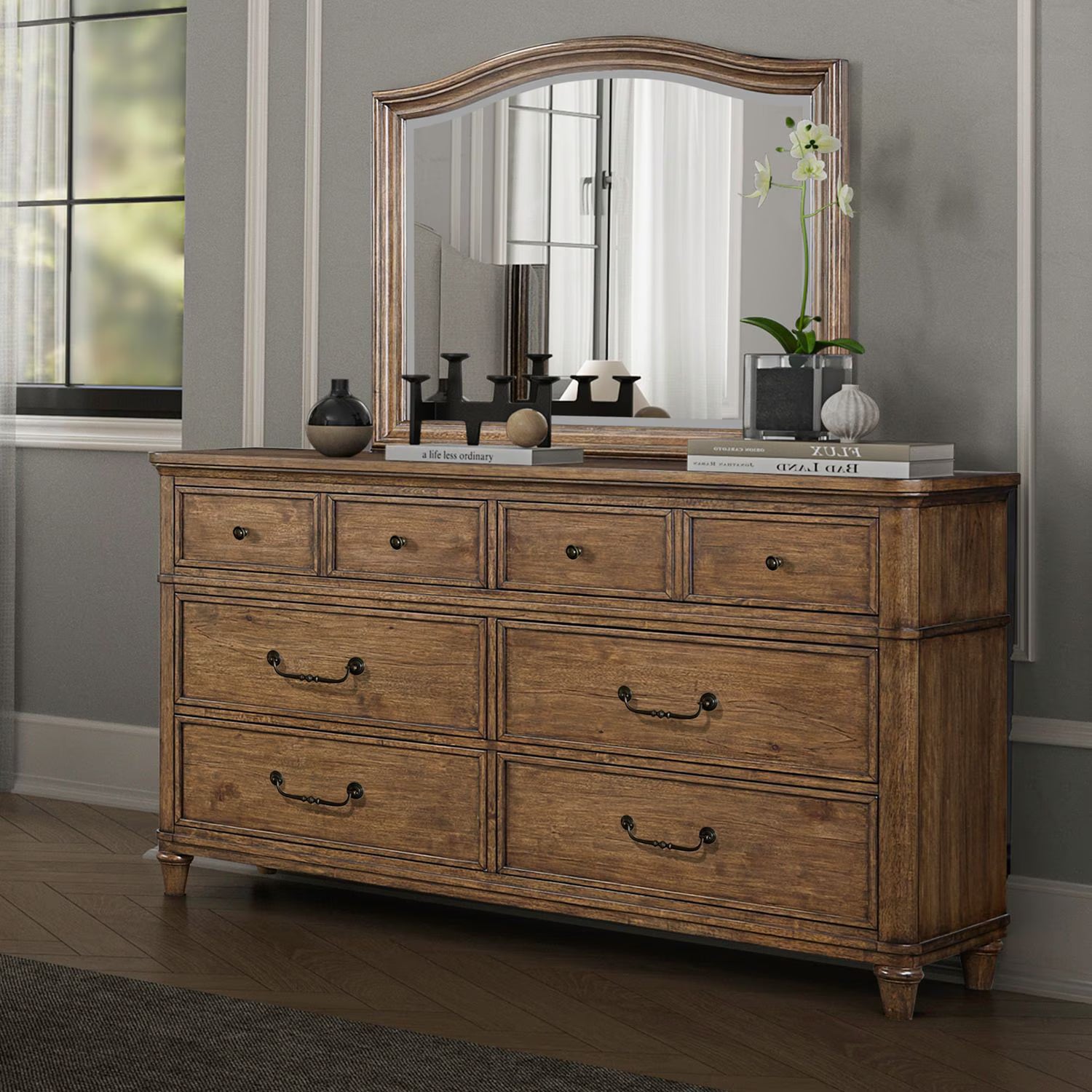 Harrison Heights - Dresser & Mirror - Sienna – Furniture Warehouse Ohio