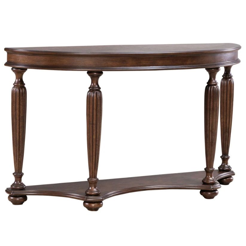 Allington - Demilune Sofa Table - Brown – Furniture Warehouse Ohio