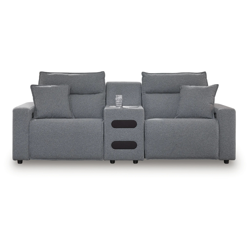 Modmax - Salt And Pepper - 3-Piece Power Reclining Sectional With Audi ...