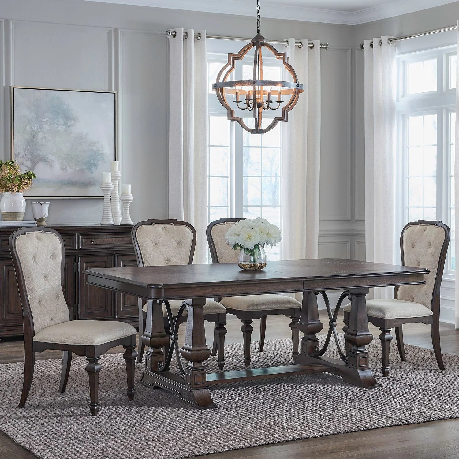 Provence Park - Optional 5 Piece Trestle Table Set - Brown – Furniture ...