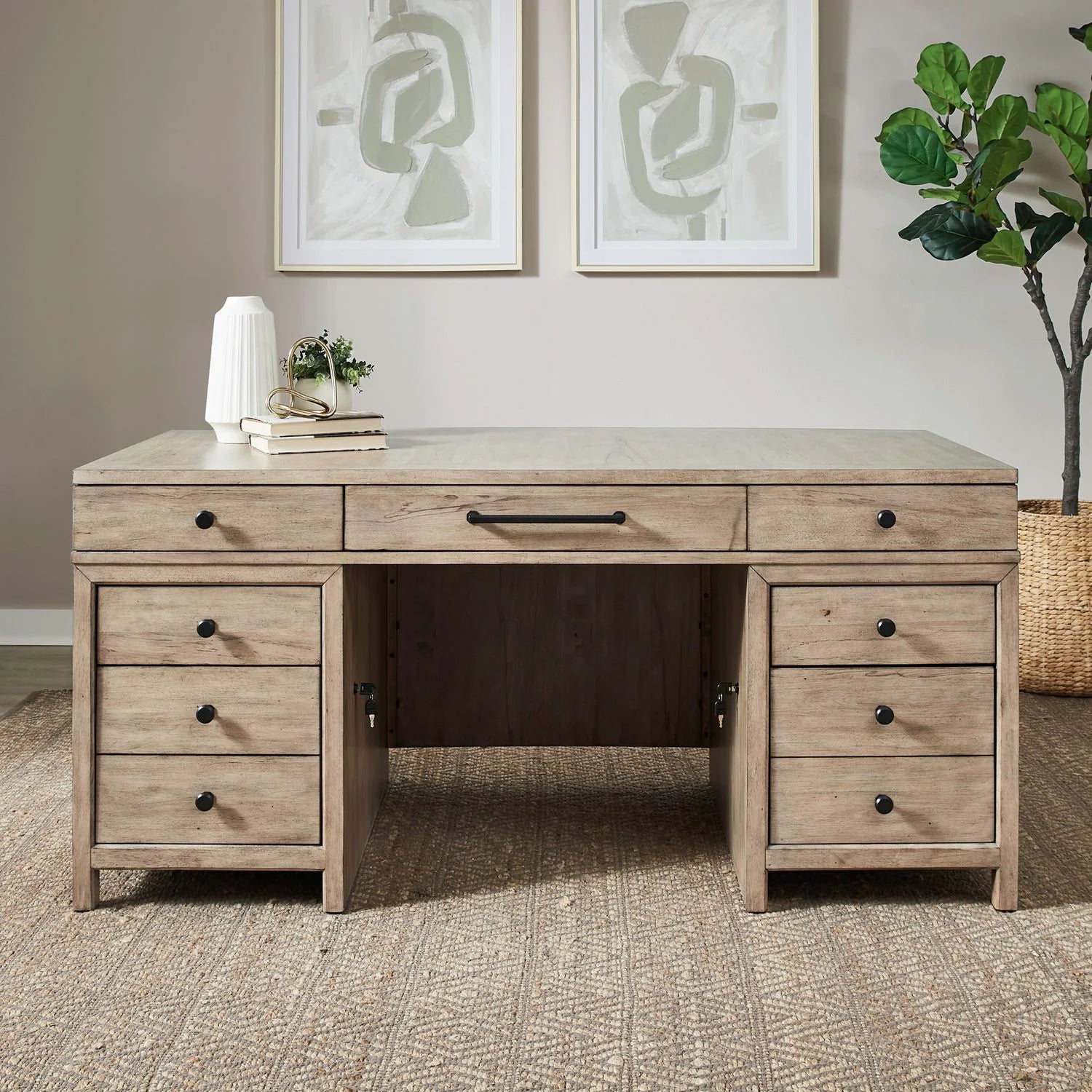 Proximity Place - Jr Executive Desk - Barley Buff – Furniture Warehouse ...