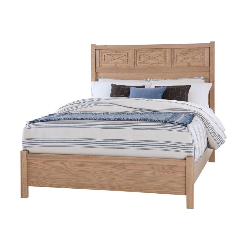 Tide & Timber - Queen - Fretwork Panel Bed - Clear Oak – Furniture ...
