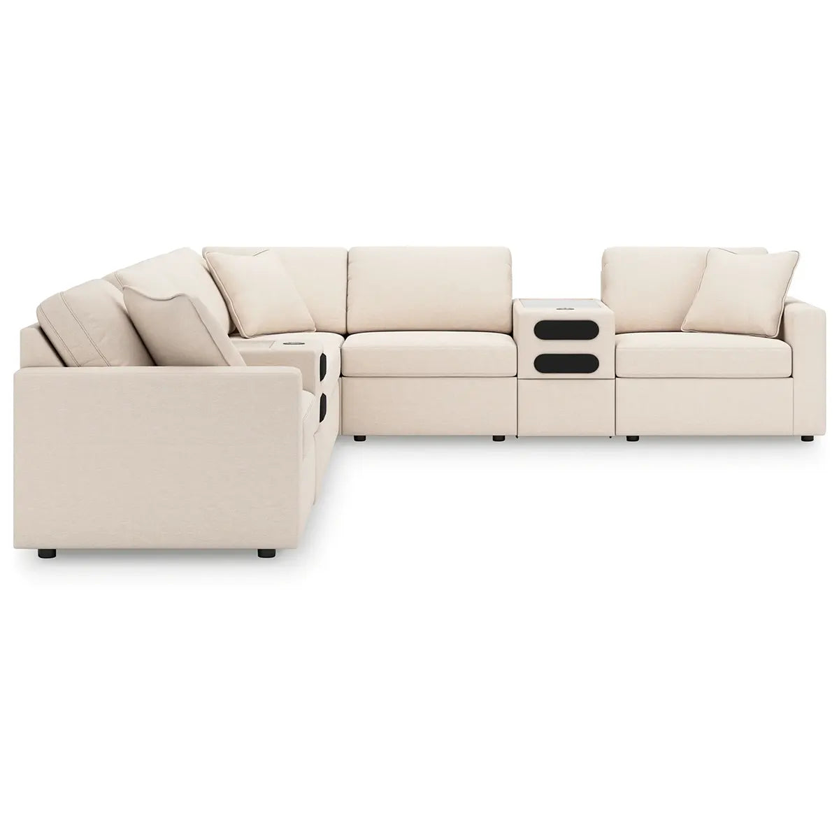 Modmax - Oyster - 8-Piece Sectional With 2 Audio System Consoles ...