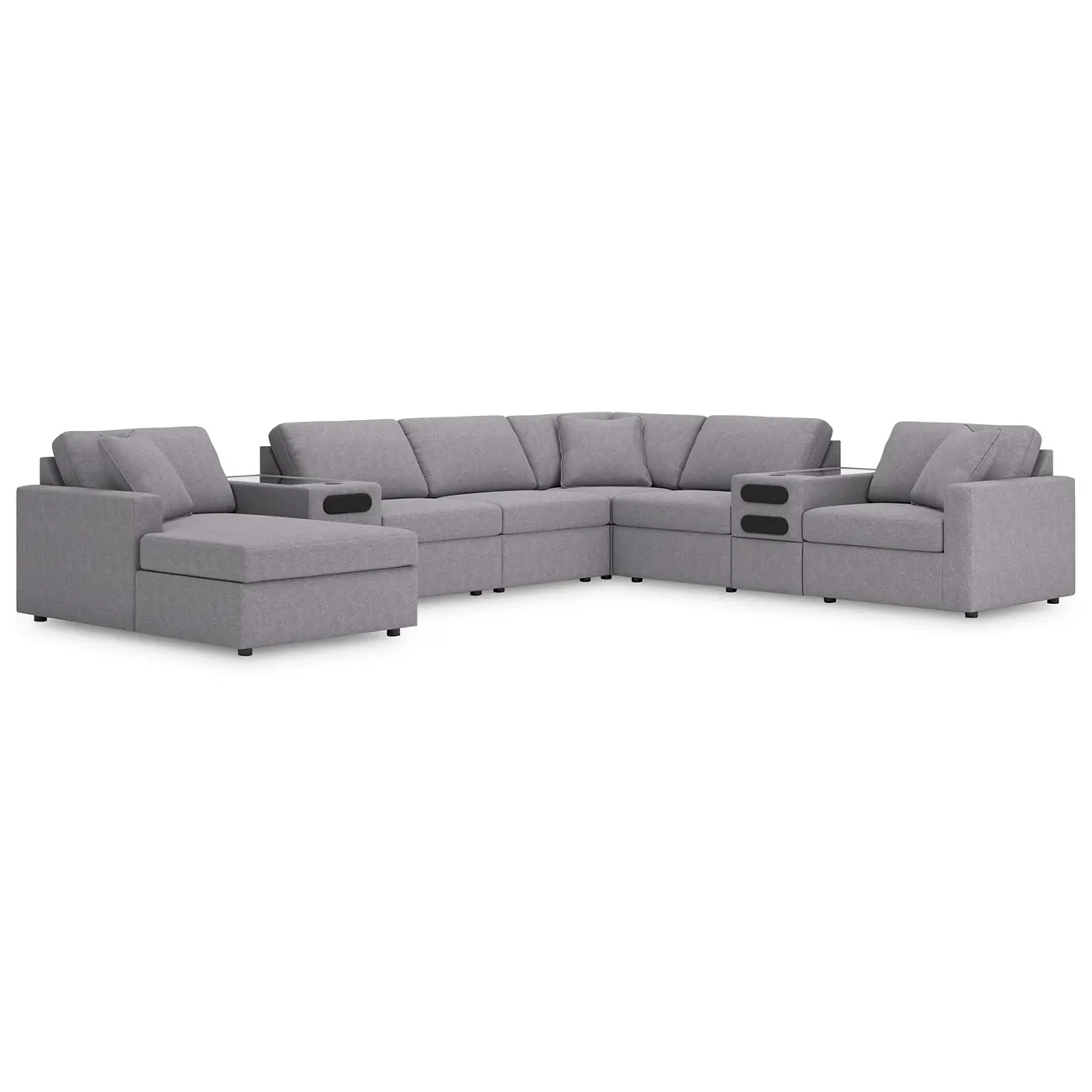 Modmax - Granite - 8-Piece Sectional With Audio System Console And Laf ...