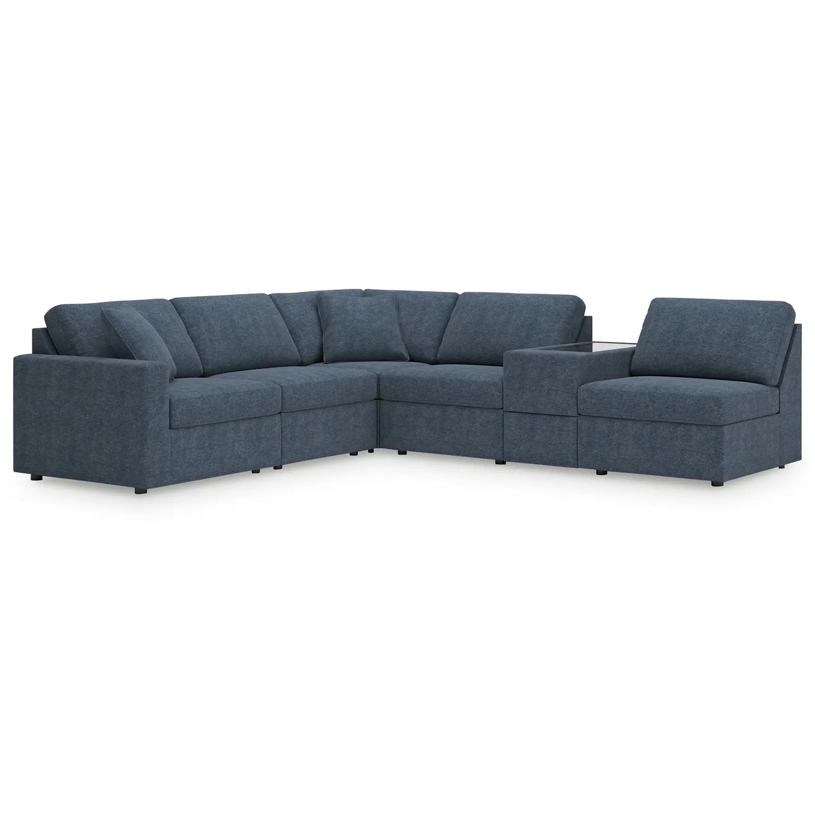 Modmax - Ink - 6-Piece Sectional With Storage Console And 3 Armless Ch ...