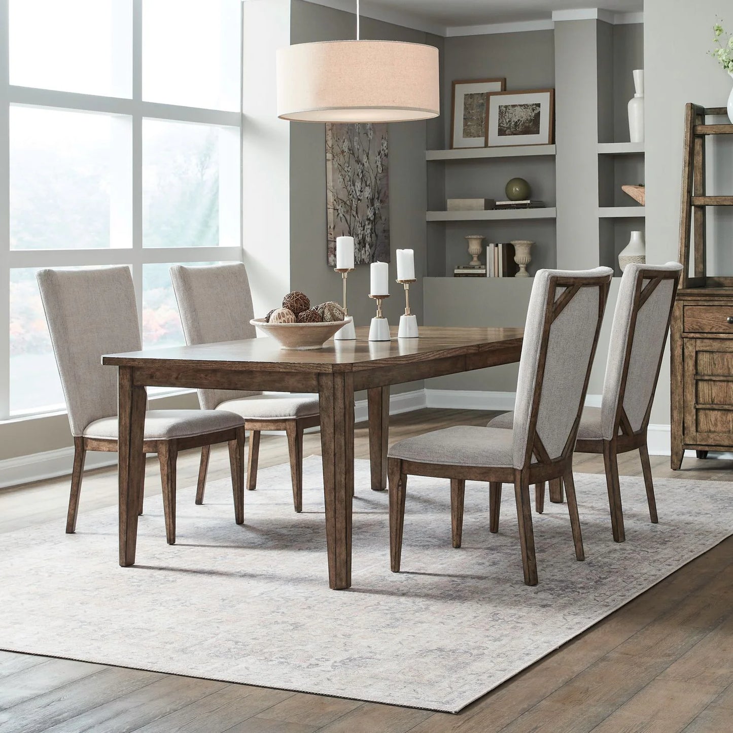 Carolina Park - 5 Piece Rectangular Table Set - Brown – Furniture Warehouse Ohio