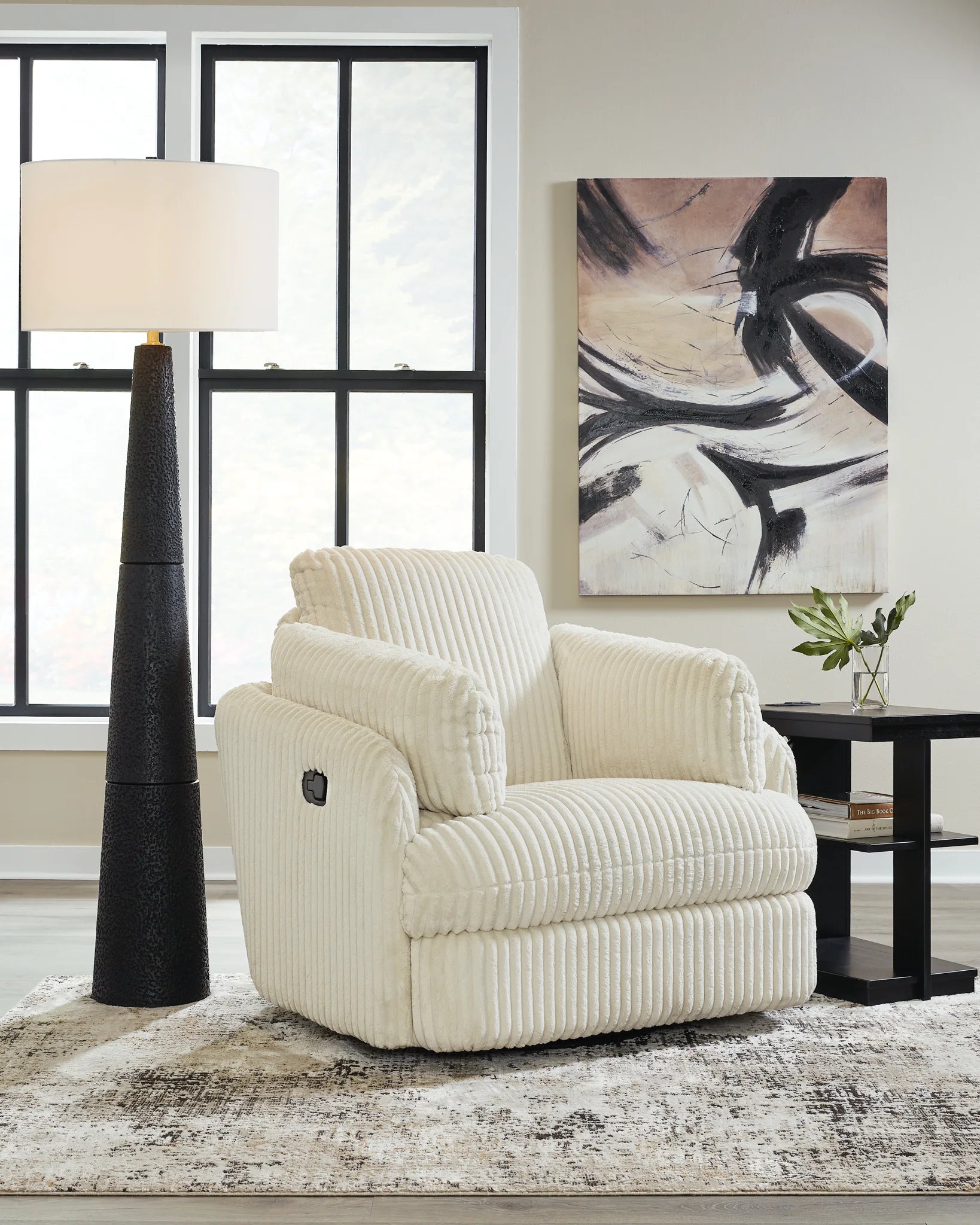 Tie-breaker - Ivory - Swivel Glider Recliner – Furniture Warehouse Ohio