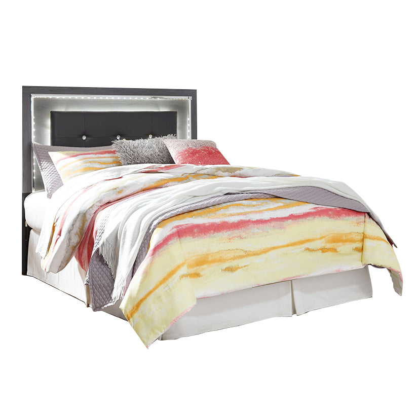 Lodanna - Gray - Full Upholstered Panel Headboard With Bolt On Bed Fra ...