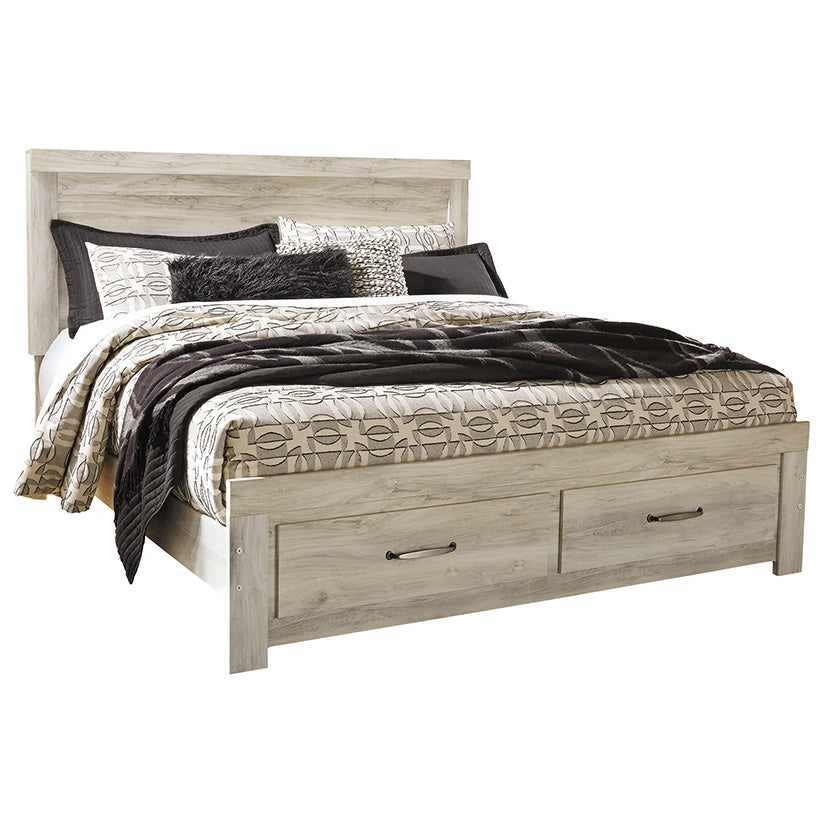 Bellaby - Whitewash - King Platform Bed With 2 Storage Drawers ...