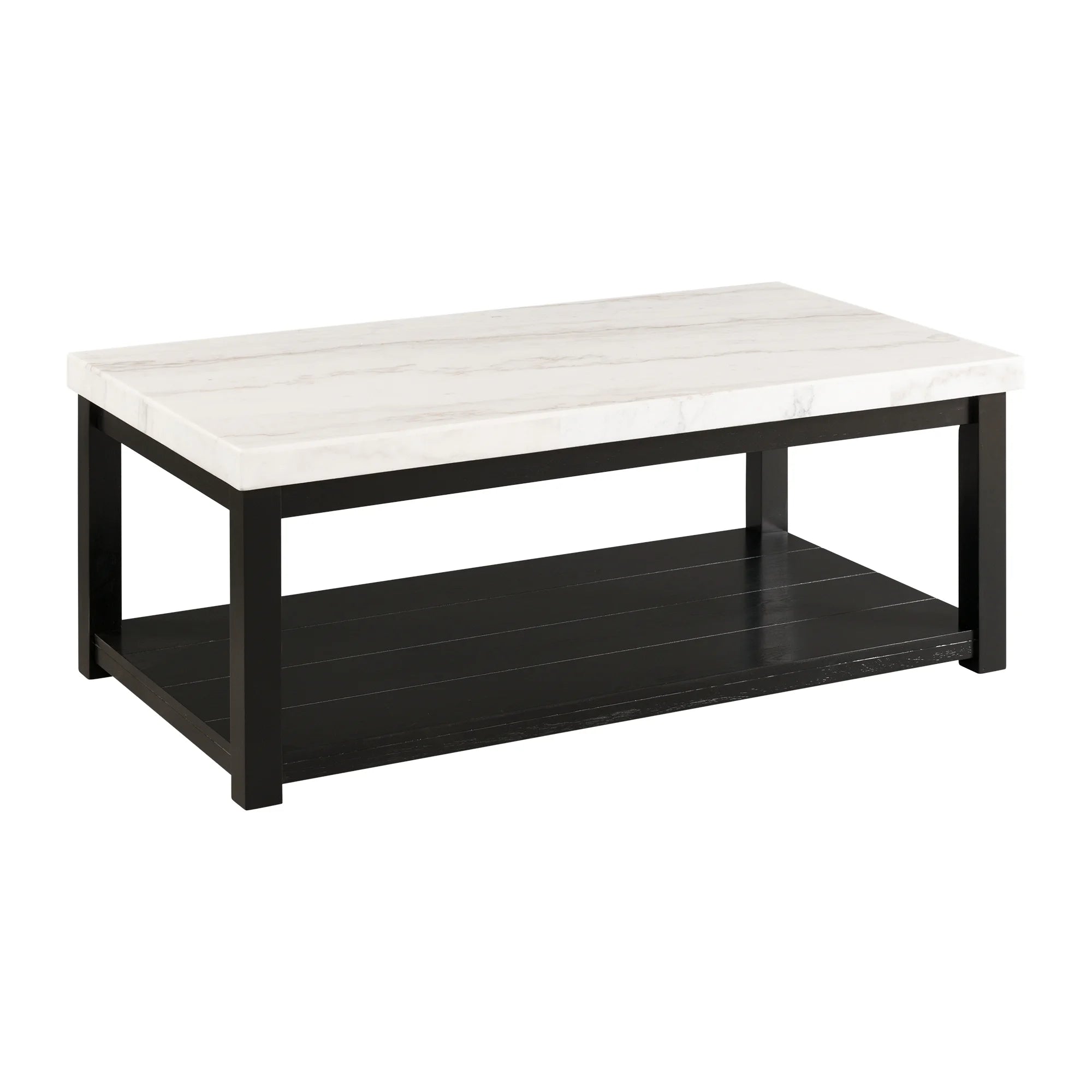 Marcello - Rectangular Coffee Table With Casters - White – Furniture ...