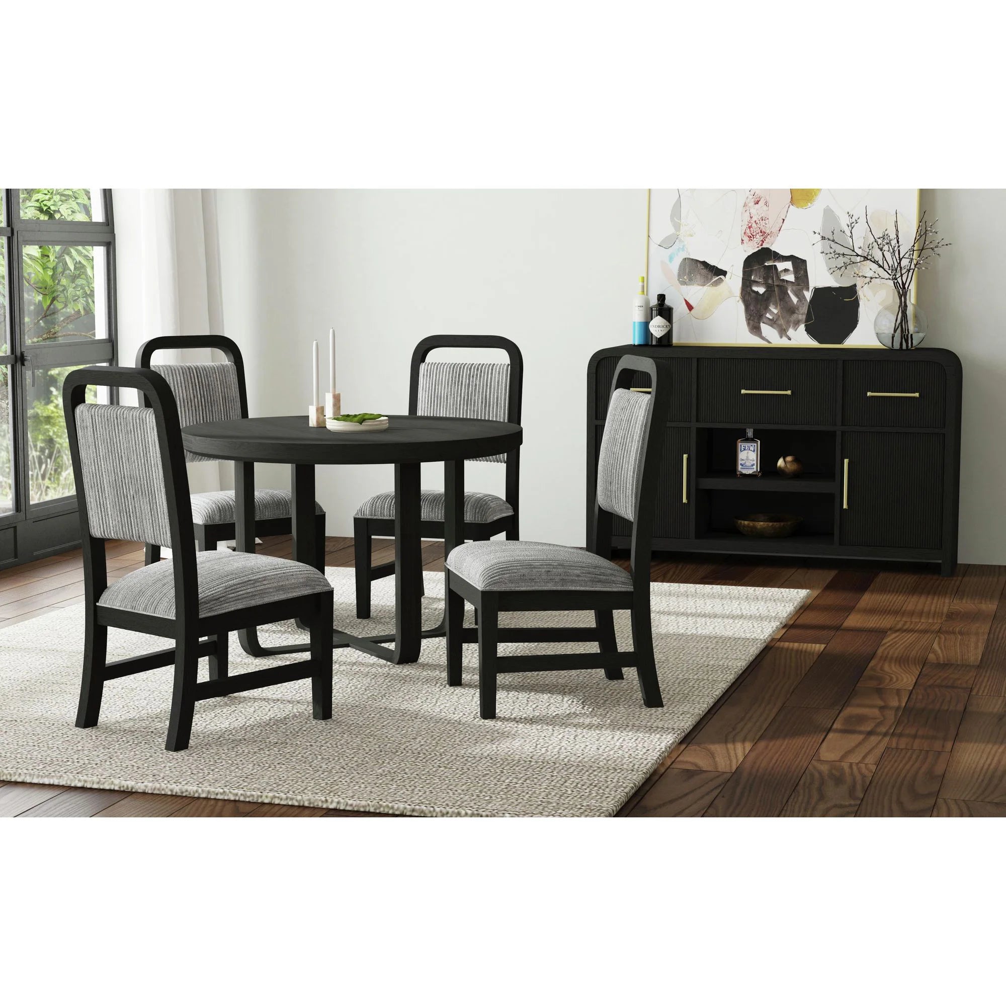 Ridgemont - 5 Piece Standard Height Dining Set (Round Table And Four G ...