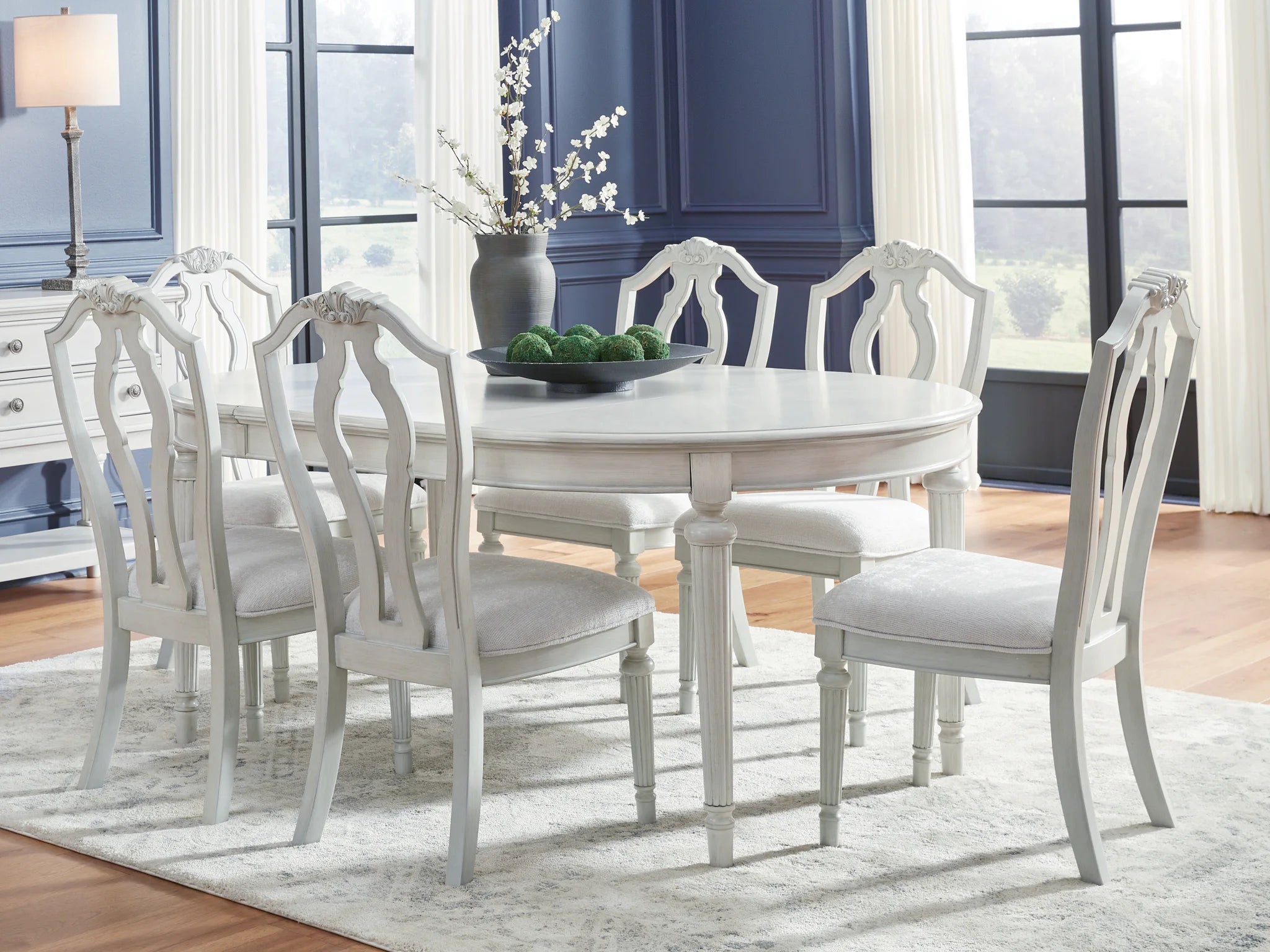 Montelaine - Antique White - 8 Pc. - Dining Room Extension Table, 6 Si ...