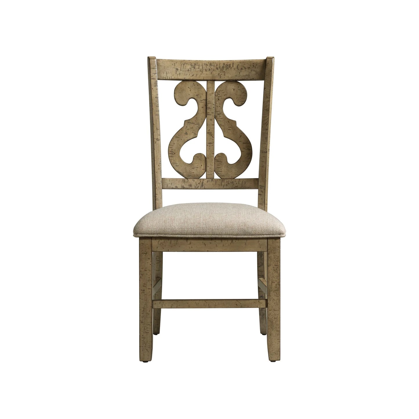 Stone - Wooden Swirl Back Side Chair (Set of 2) - Dark Gray Finish ...