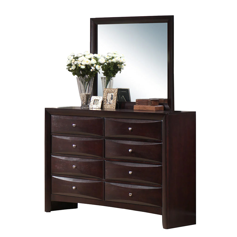 Emily - Dresser & Mirror Set - Mahogany – Furniture Warehouse Ohio