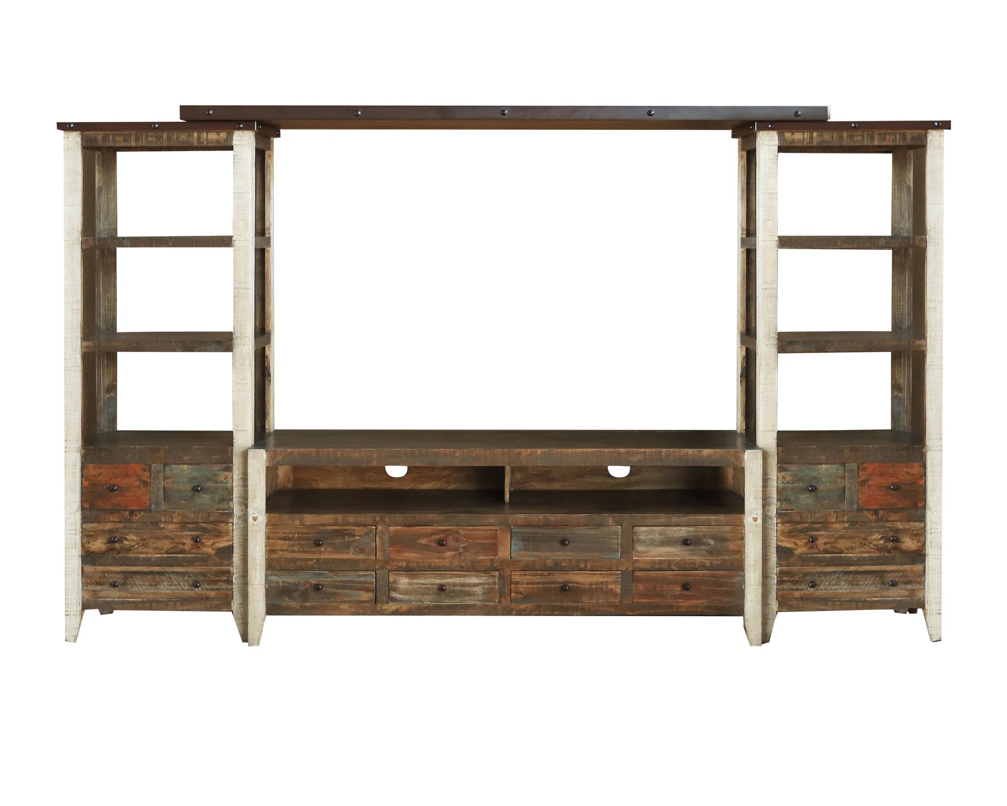 Antique Multicolor - Wall Unit - Light Brown – Furniture Warehouse Ohio