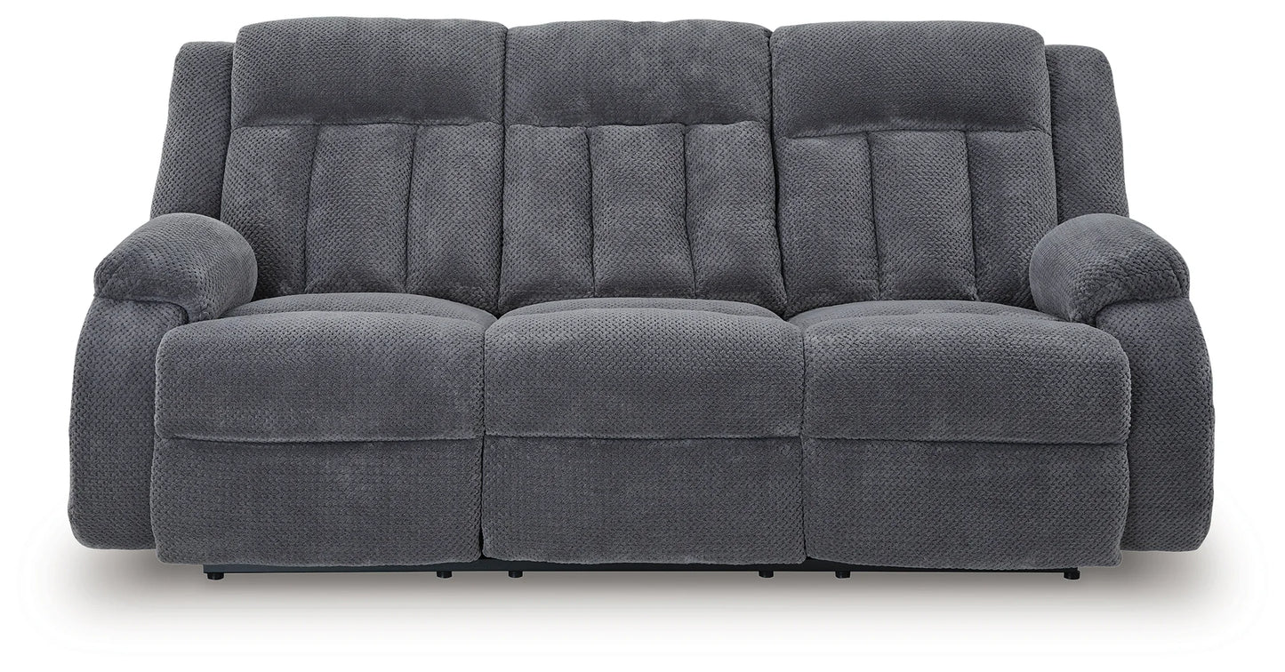 Observation - Steel - Reclining Power Sofa With Drop Down Table ...