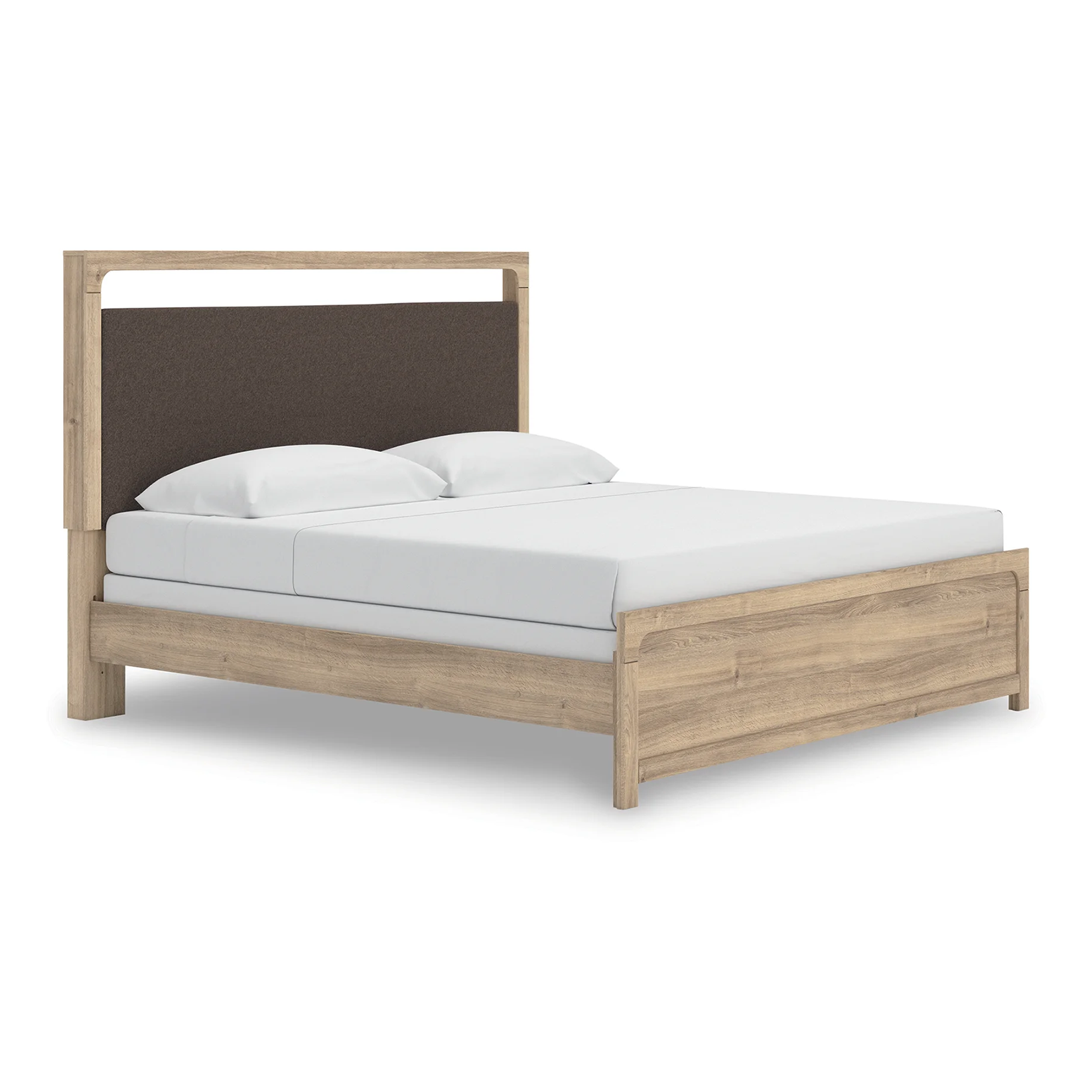 Kinlanni - King Upholstered Panel Bed - Tan – Furniture Warehouse Ohio