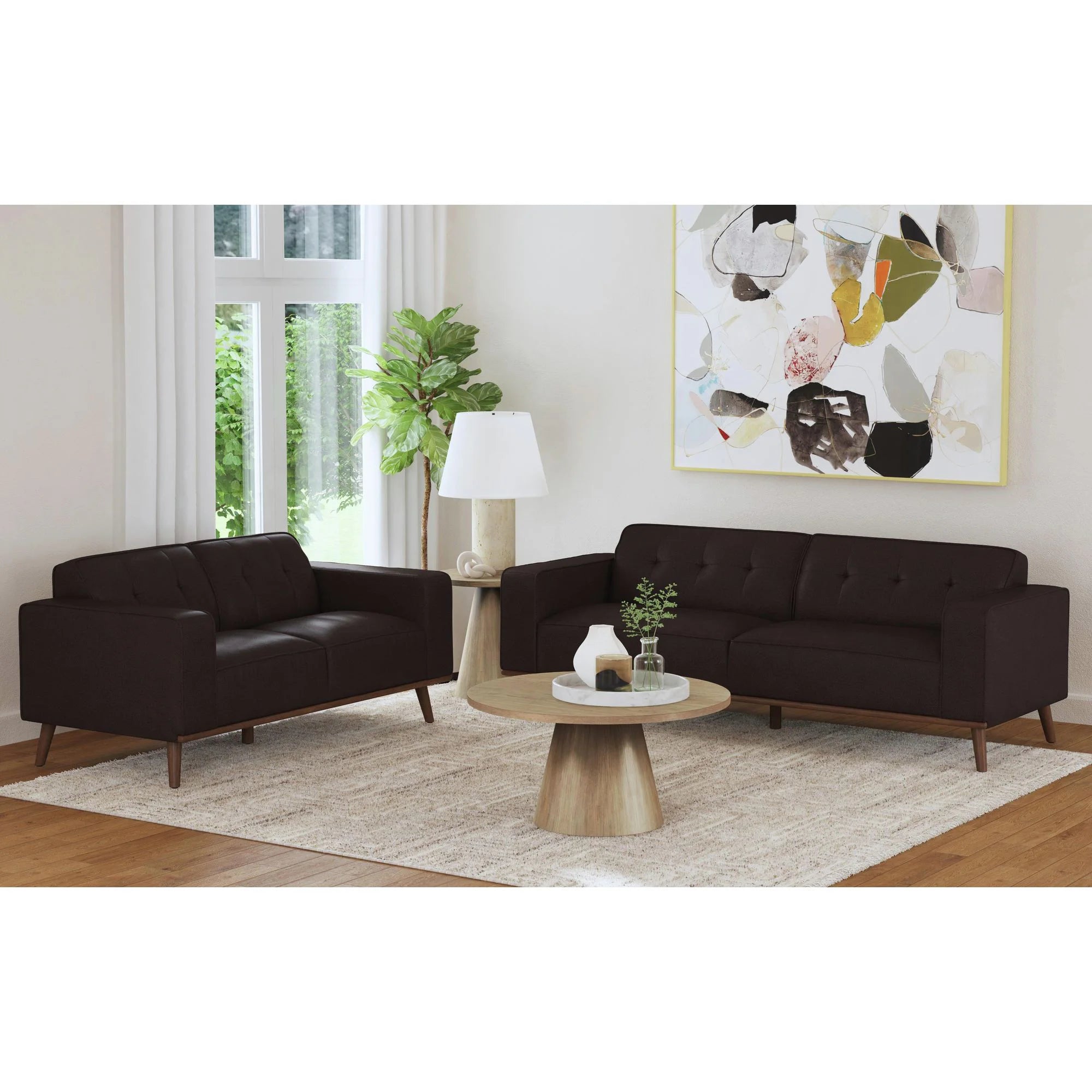 Destiny - Sofa & Loveseat - Pebble Brown – Furniture Warehouse Ohio