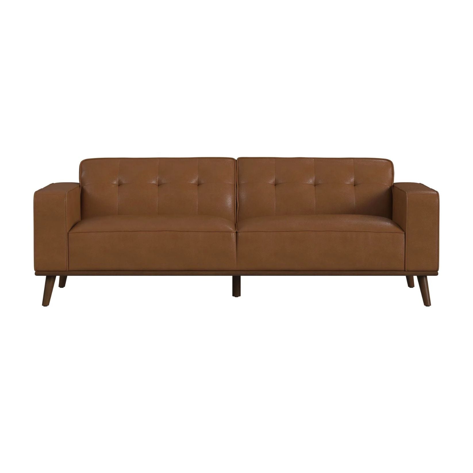 Destiny - Sofa With Wood Front - Pebble Tan – Furniture Warehouse Ohio