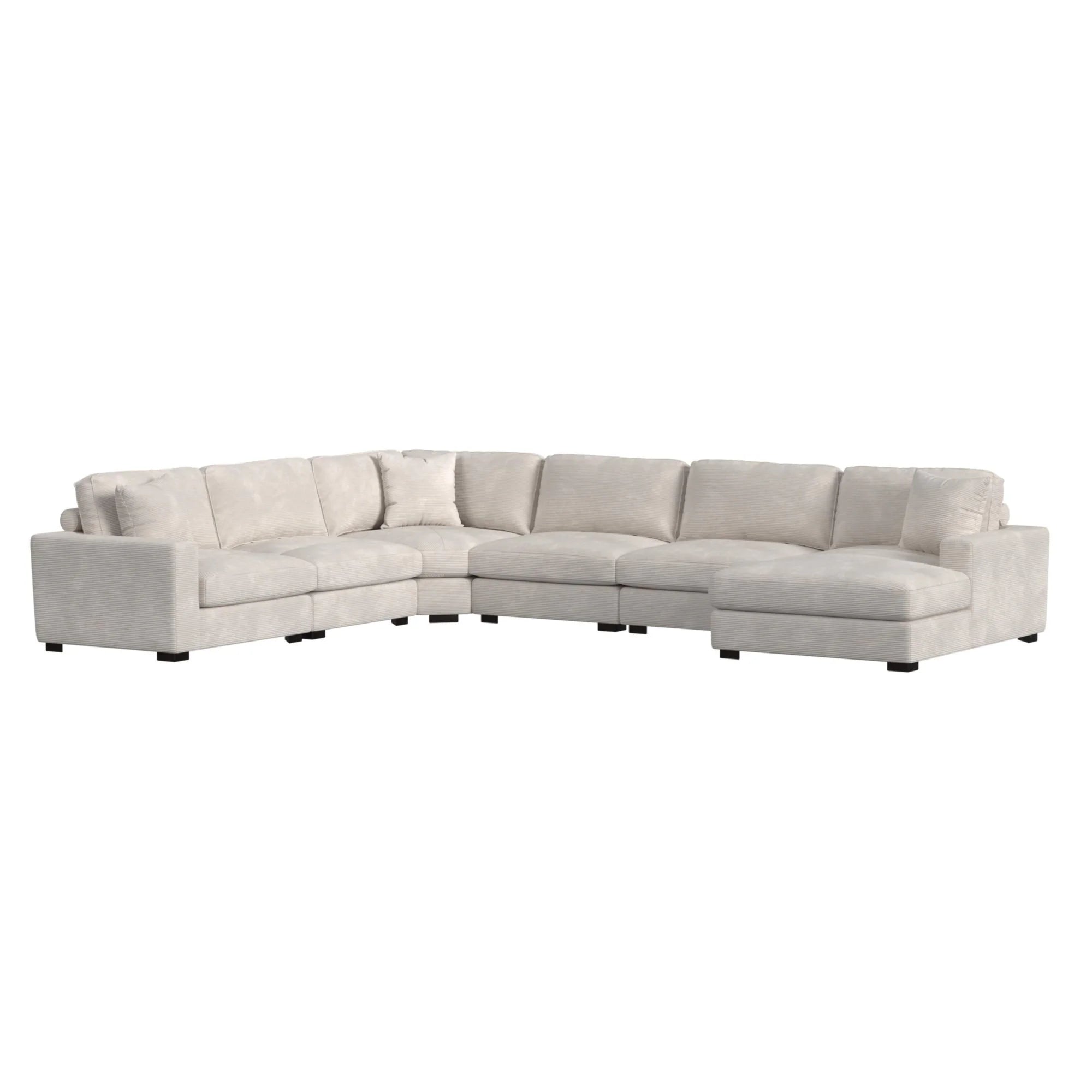 Arizona - Modular 7 Piece Sectional Set With RHF Chaise - Steno Beige ...