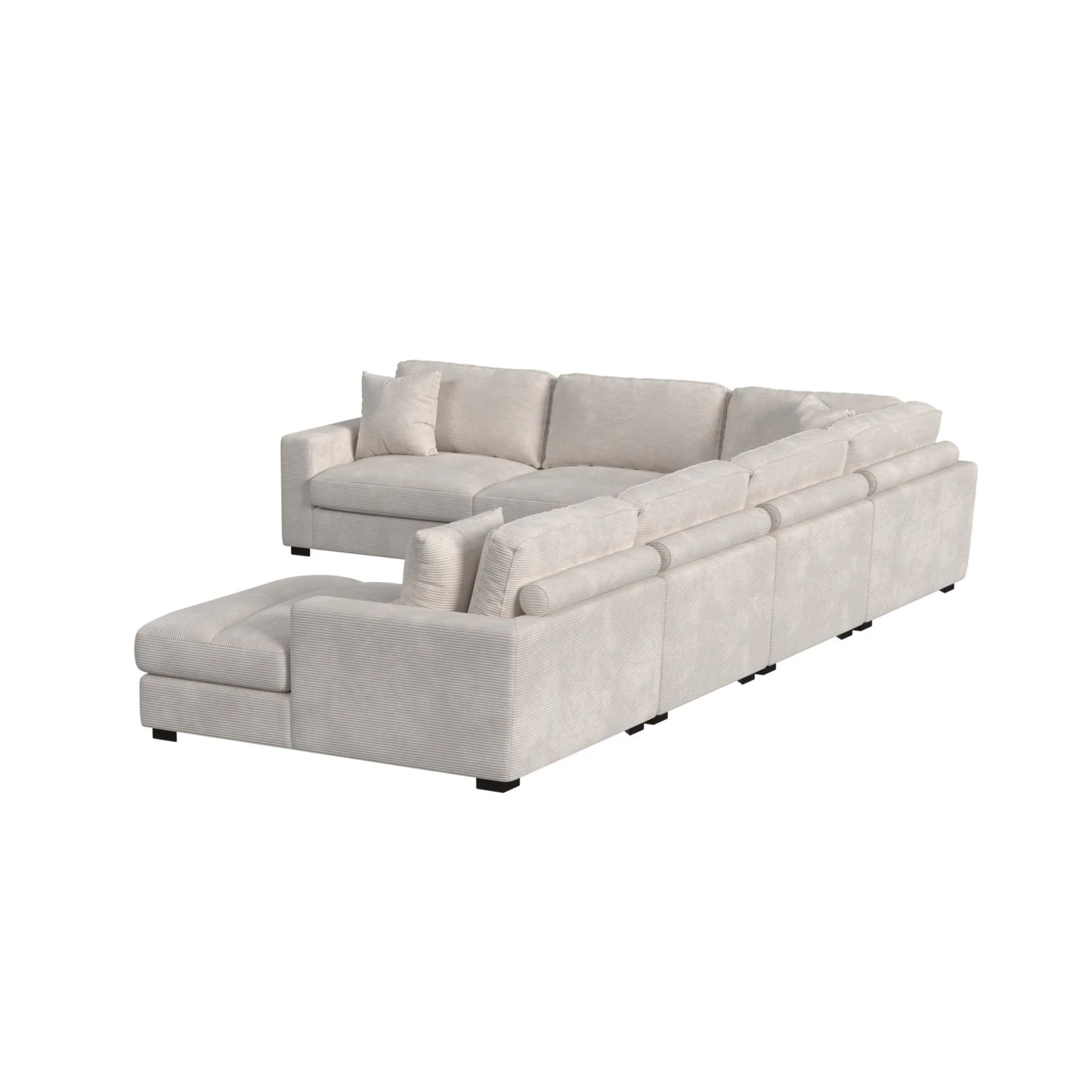 Arizona - Modular 7 Piece Sectional Set With RHF Chaise - Steno Beige ...