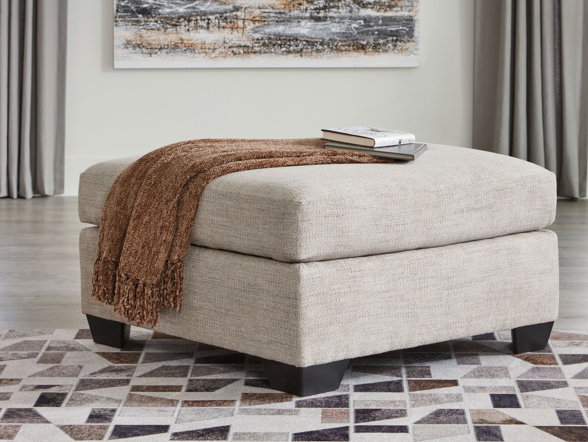 Mahoney - Pebble - Oversized Accent Ottoman – Furniture Warehouse Ohio
